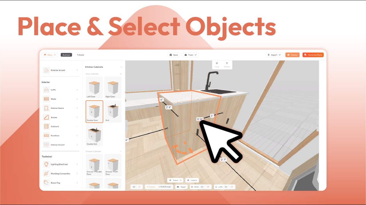 Place & Select Objects Tutorial - Tiny Easy - 3D Tiny House Designer