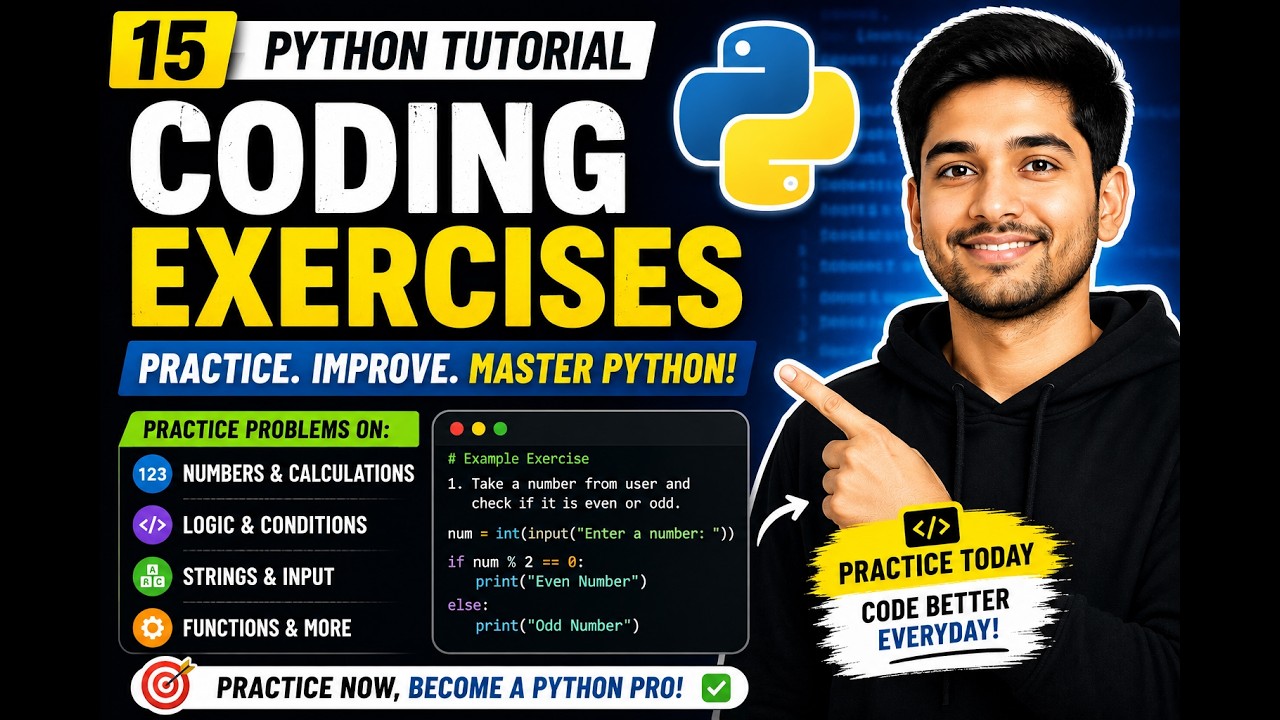 Python Coding Exercises for Beginners | Practice Python Programming Problems
