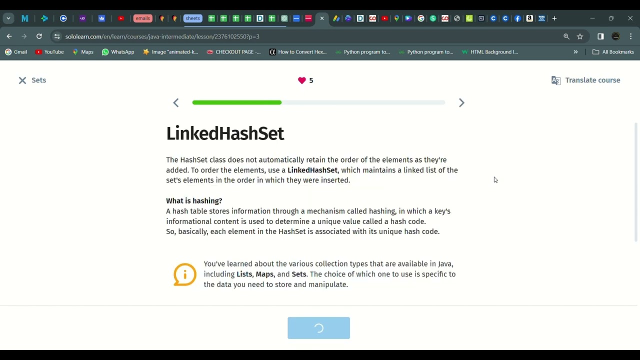 34 Sets | Java Intermediate | Sololearn