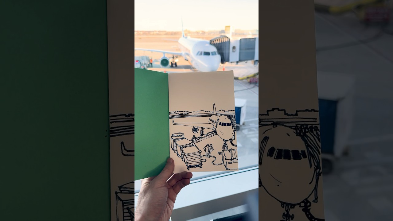 You should start a travel sketchbook ✈️✍🏻📓 #sketchbook #drawing #drawingtips #travel