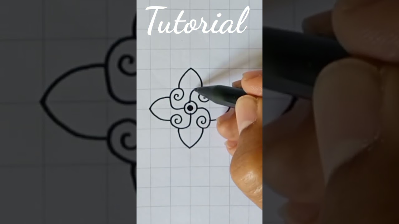 Tutorial menggambar motif batik bunga #andiartistik