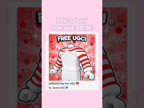 Dec 2 Play for UGC Code! 80k Time!⏰ #robloxcodes #roblox #shorts #robloxfyp #fyp #robloxugc