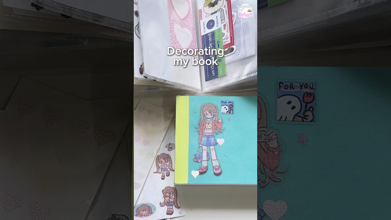 Decorating my book with stickers ⭐️ #cute  #stickers  #decorating