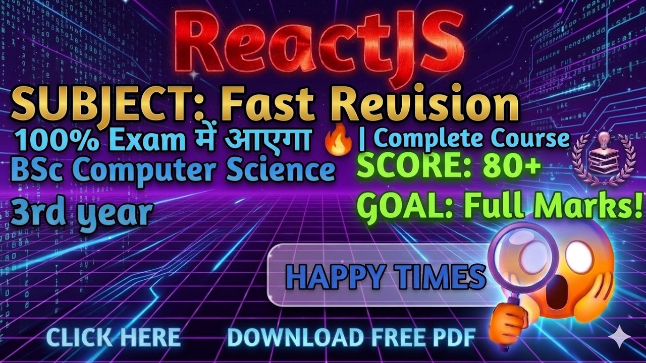 ReactJS Last Day Revision 🔥 | Complete Notes PDF | 100% Exam Important