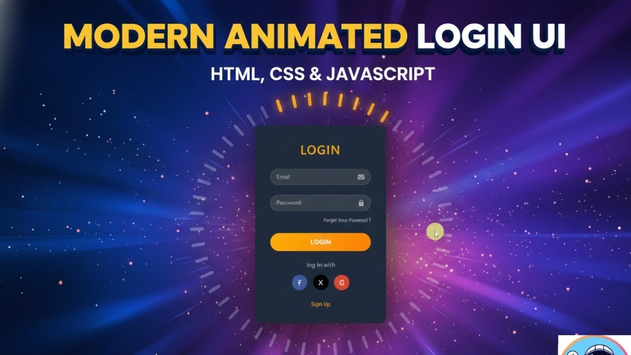 Animated Login Form with Modern UI Design using HTML & CSS JavaScript #html #css #loginform 