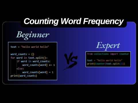 Python Beginner vs Expert: Counting Word Frequency Simplified! 🐍