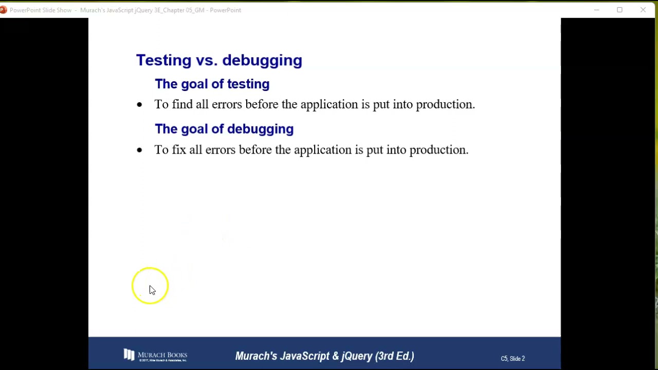 Video: Chapter 5 - Debugging PowerPoints