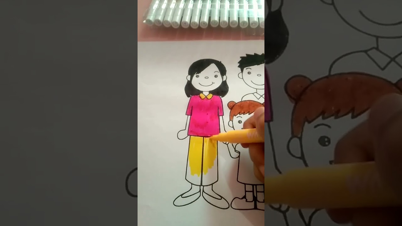 mewarnai gambar kartun keluarga untuk anak TK #belajardarirumah #belajarmewarnaigambar