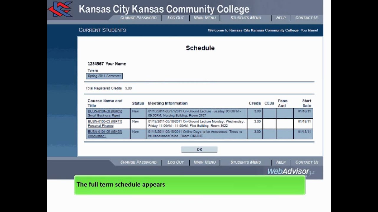 View and Print Schedule