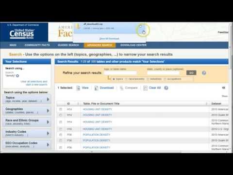 How to Find Population Density by County using Census Data in the American Factfinder