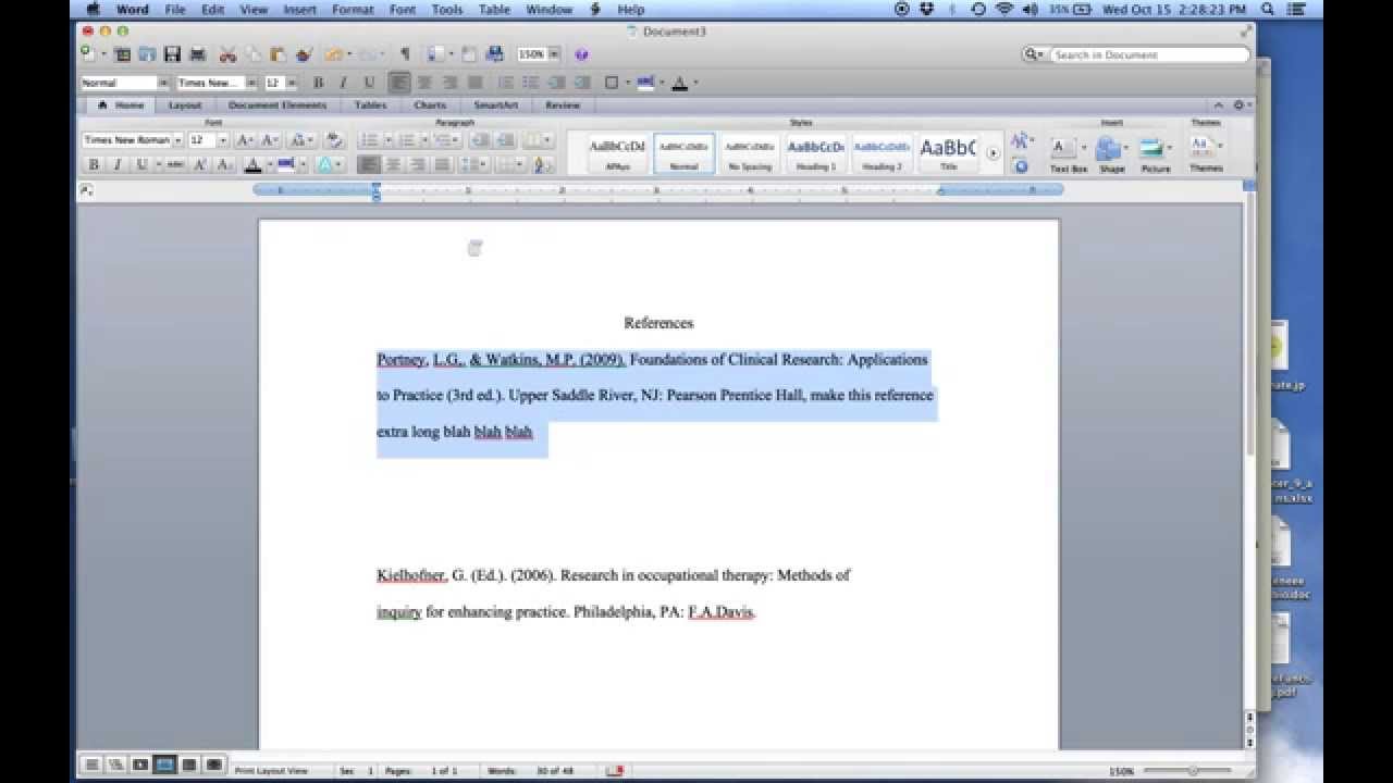 Quick Tutorial: Hanging Indents for APA style references