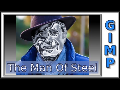 Gimp: How To Make a Man Of Steel. Chrome - Metal - Steel Effect. Remake.
