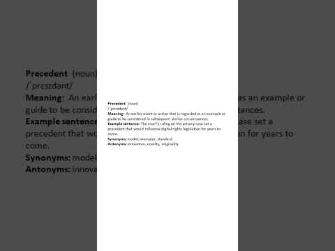 391 Precedent SAT preparation word TOP 500 SAT Words #learning #satwords #education