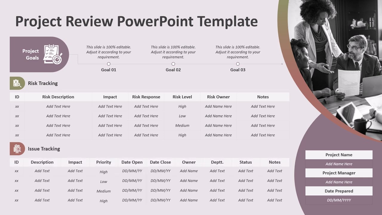 Project Review PowerPoint Template | Kridha Graphics