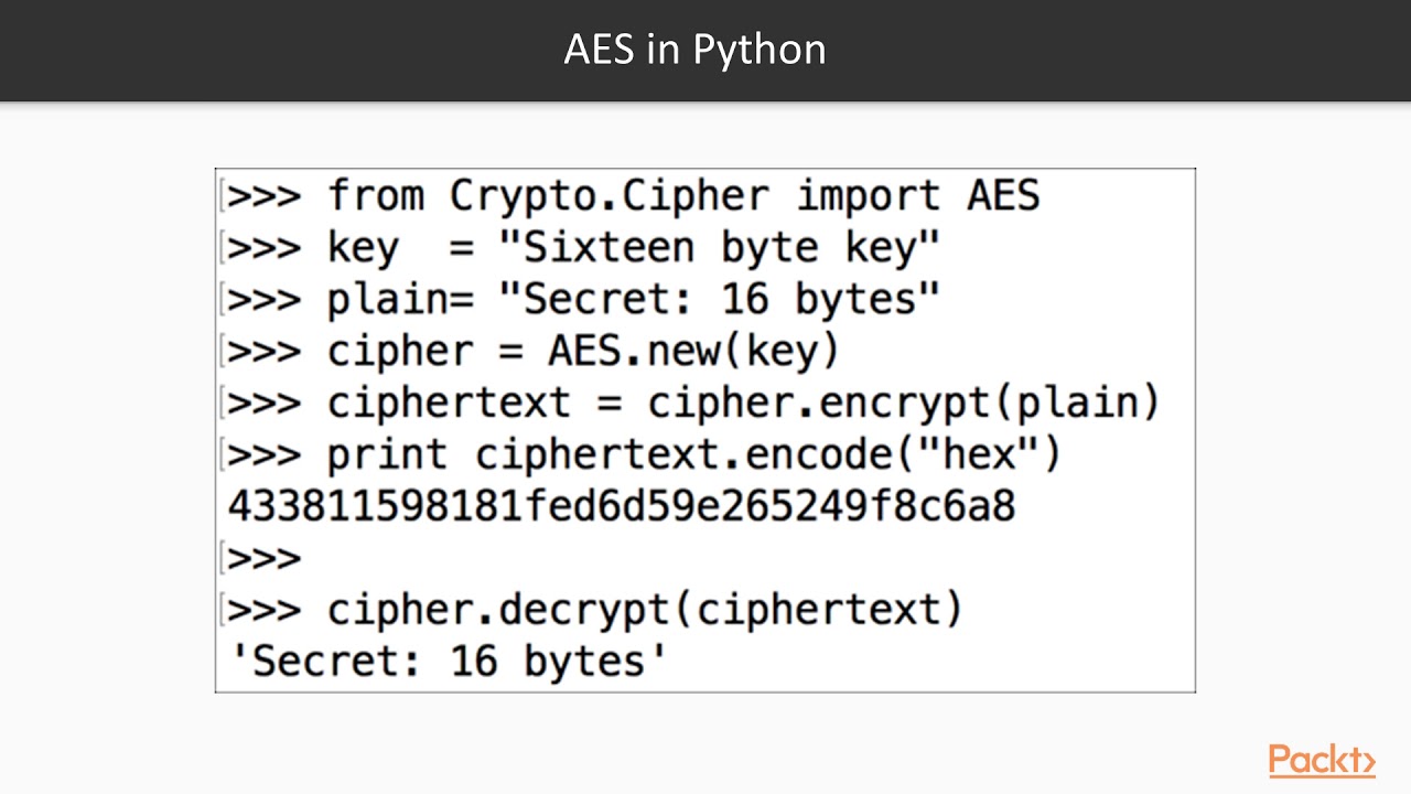 Cryptography with Python : AES | packtpub.com