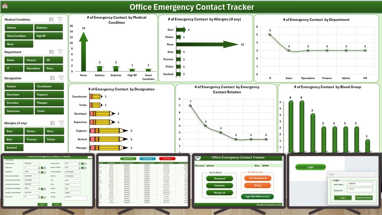 Office Emergency Contact Tracker in Excel