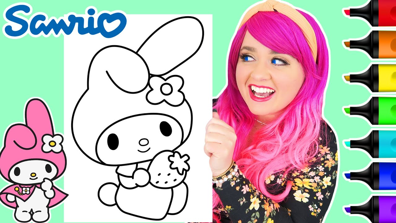 Coloring My Melody Sanrio Coloring Page | Ohuhu Art Markers