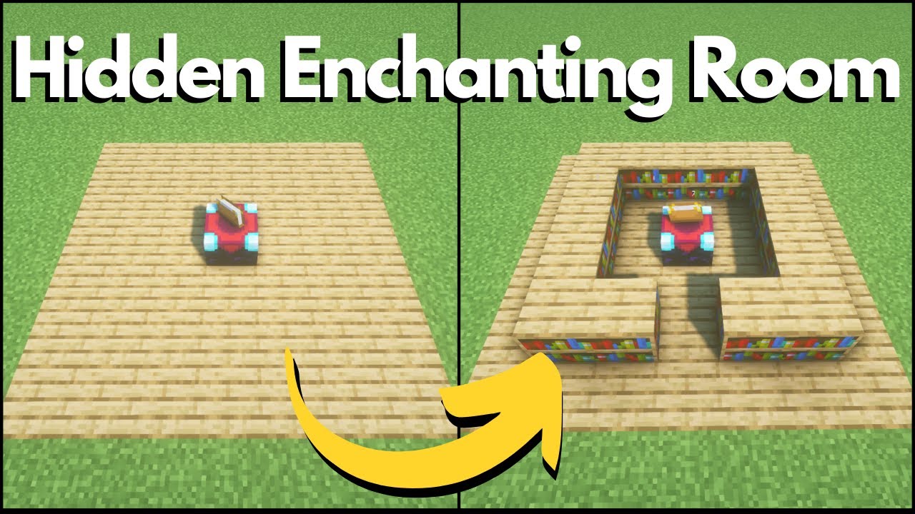 Minecraft : Simple Hidden Redstone Enchanting Room (Tutorial)