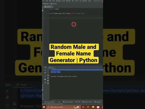 Random Male and Female Name Generator Using Python