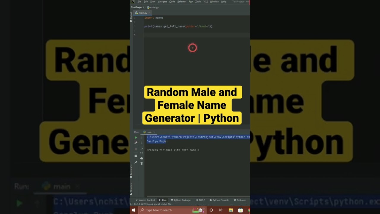 Random Male and Female Name Generator Using Python