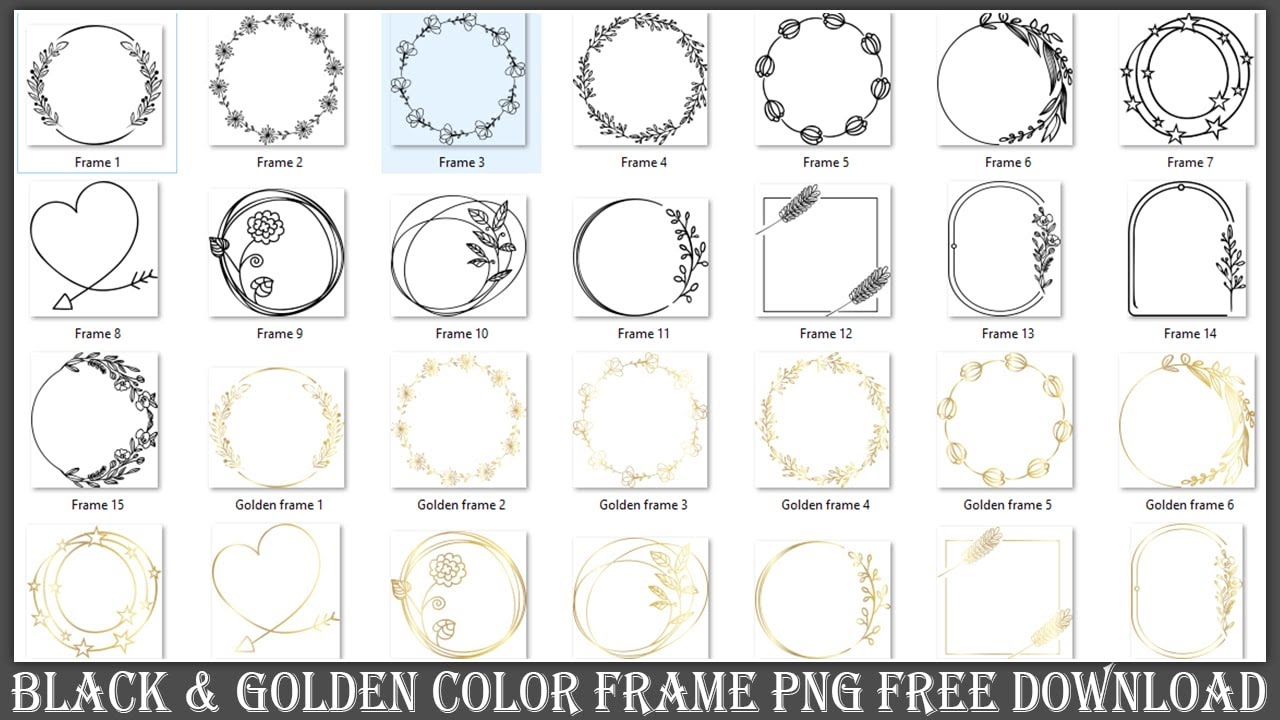 Black & Golden Color Frame PNG Free Download || Nitesh GFX ||