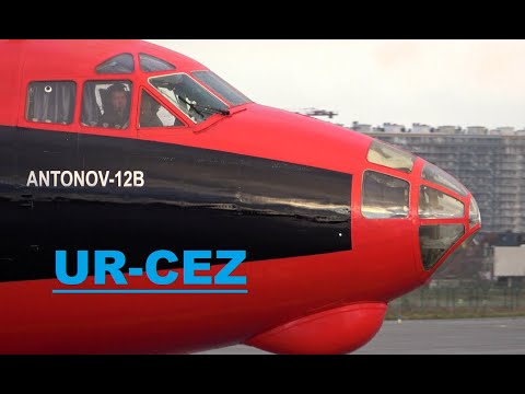 CAVOK ANTONOV 12 UR-CEZ , static , start up and departure , Ostend Airport