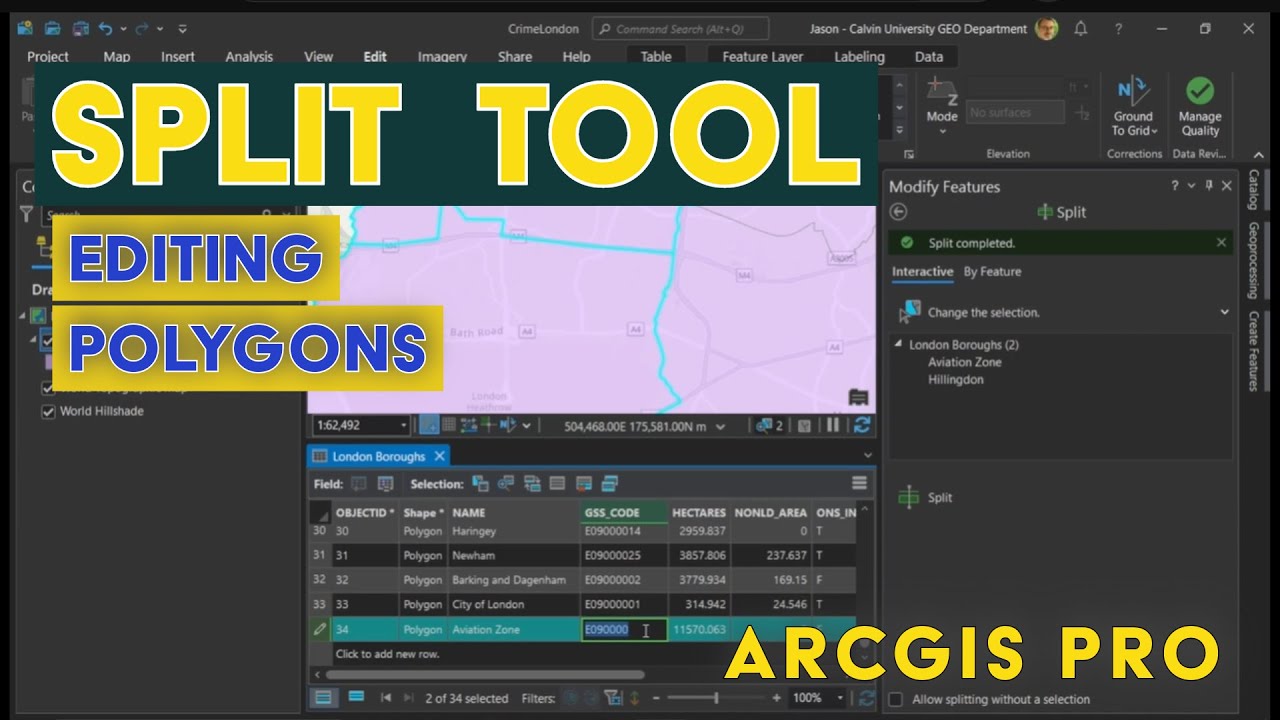 Quick & Easy ArcGIS Pro: Split a Polygon while Editing