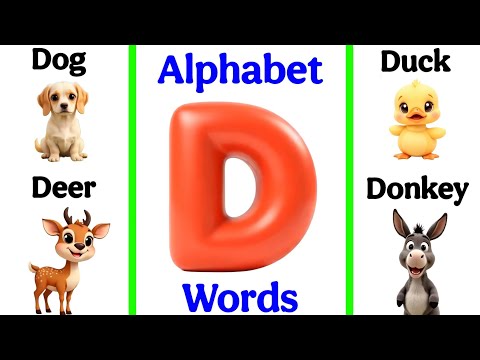 D is for Dog, Drum, Duck & More | Letter D Words for Kids | ABC Vocabulary Learning Video
