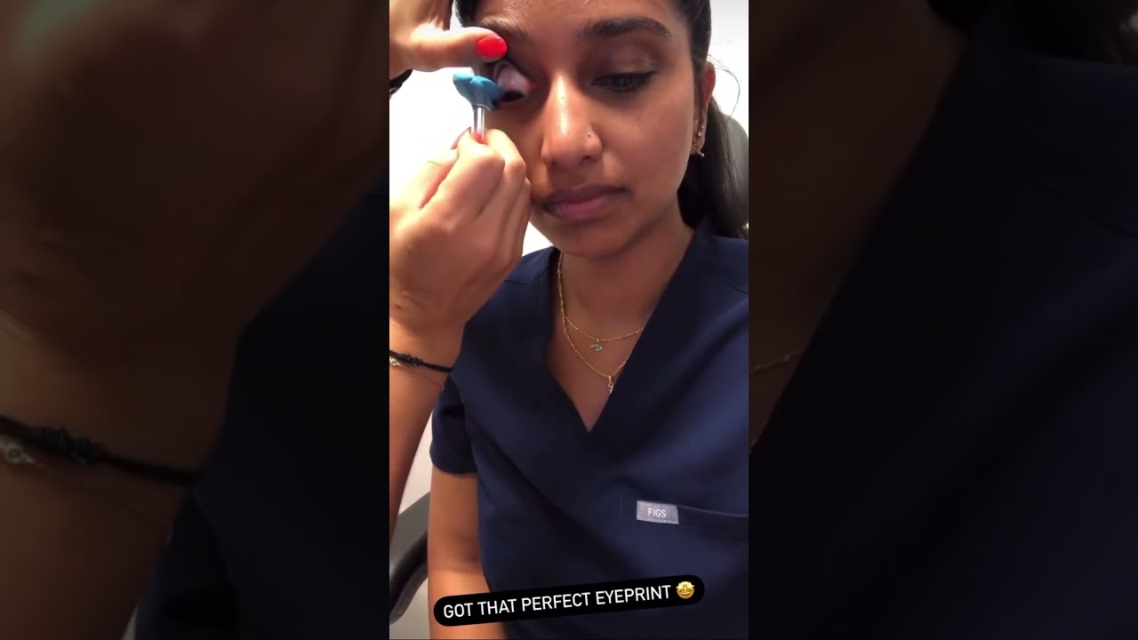 Optometrist Performs Eyeprint Impression