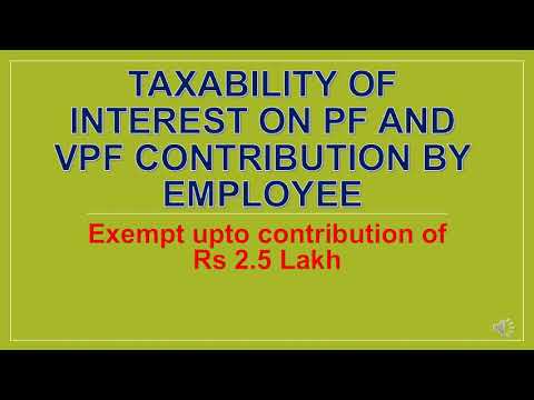 Taxability on interest on PF and VPF