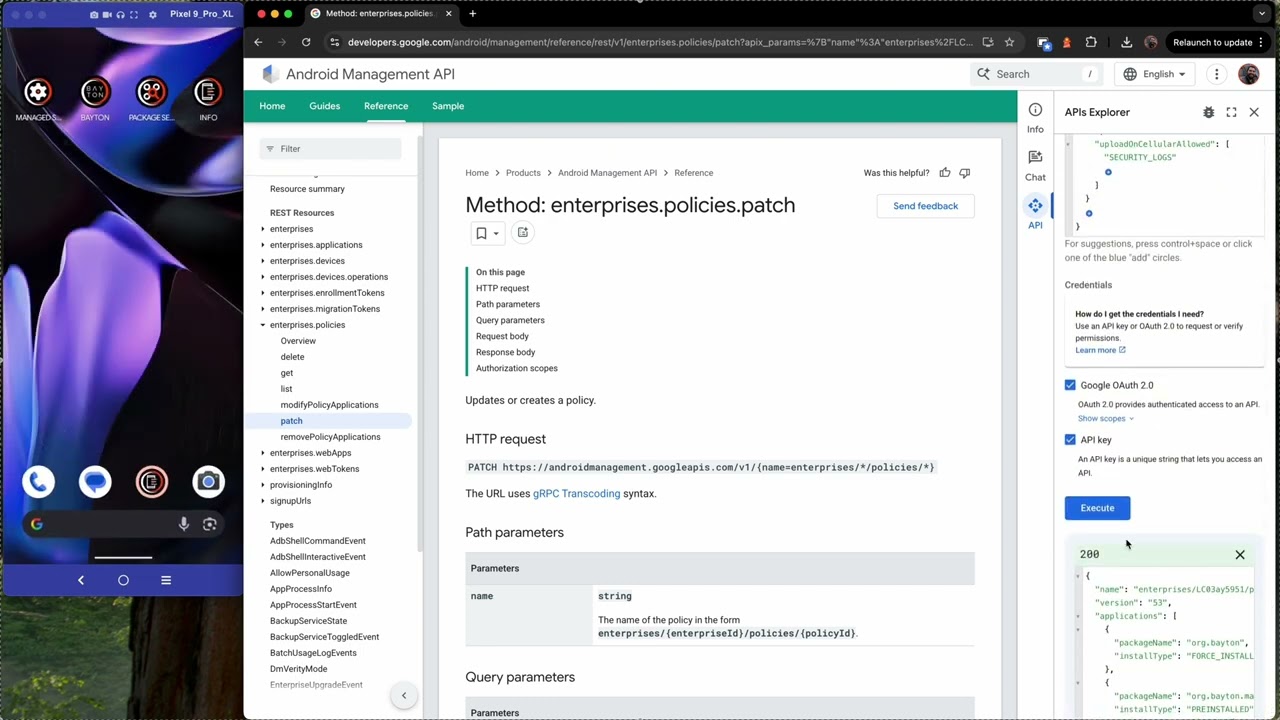 Demoing direct APK installation with the Android Management API