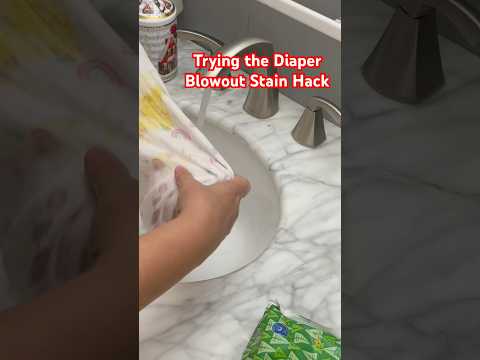 Diaper blowout stain hack. It actually worked! # momhacks #blowouts #shorts