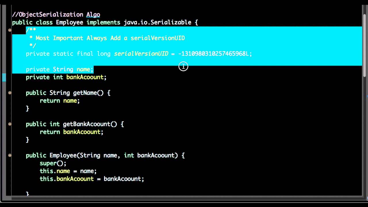 java serialization tutorial in singleton,inheritance,transient explained