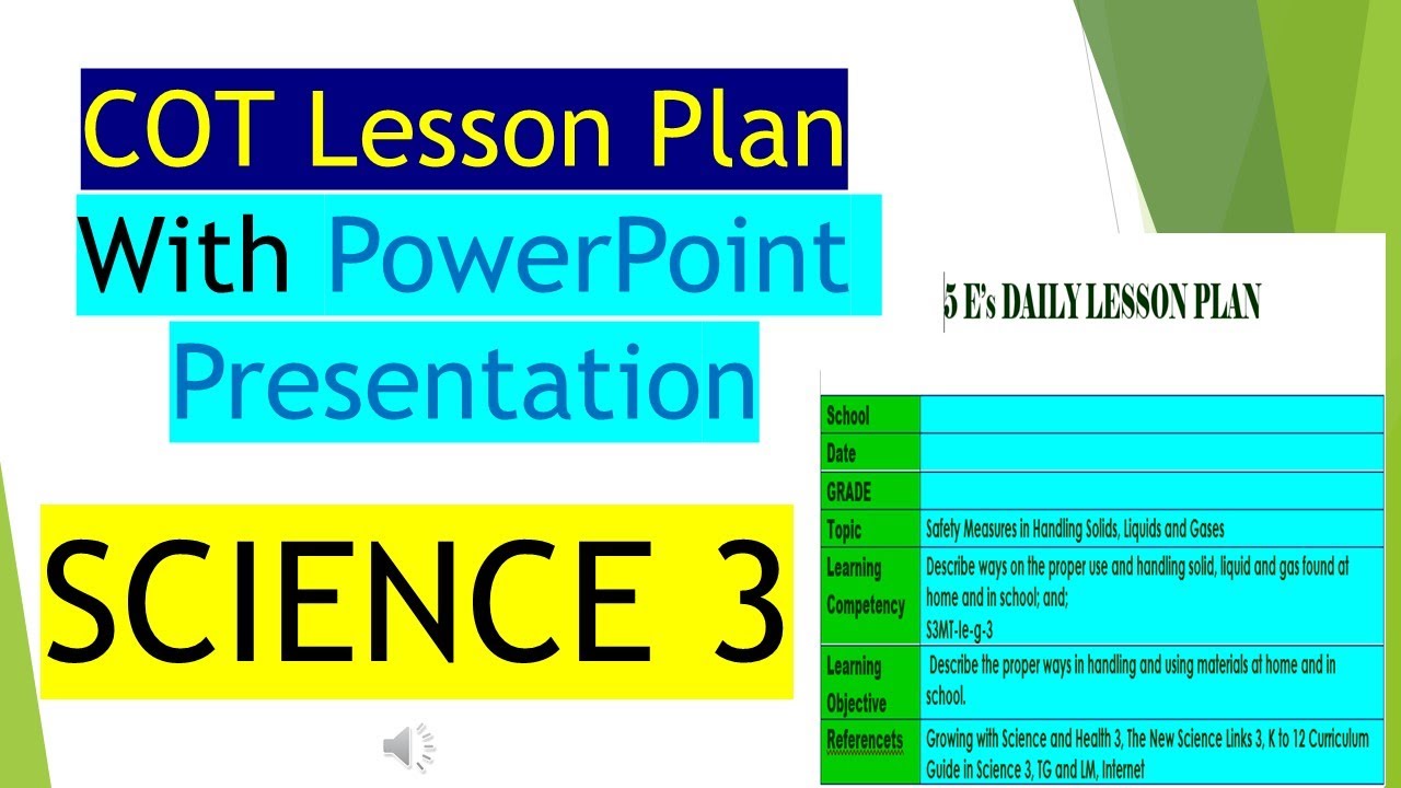 COT Lesson Plan SCIENCE GRADE 3 with Powerpoint