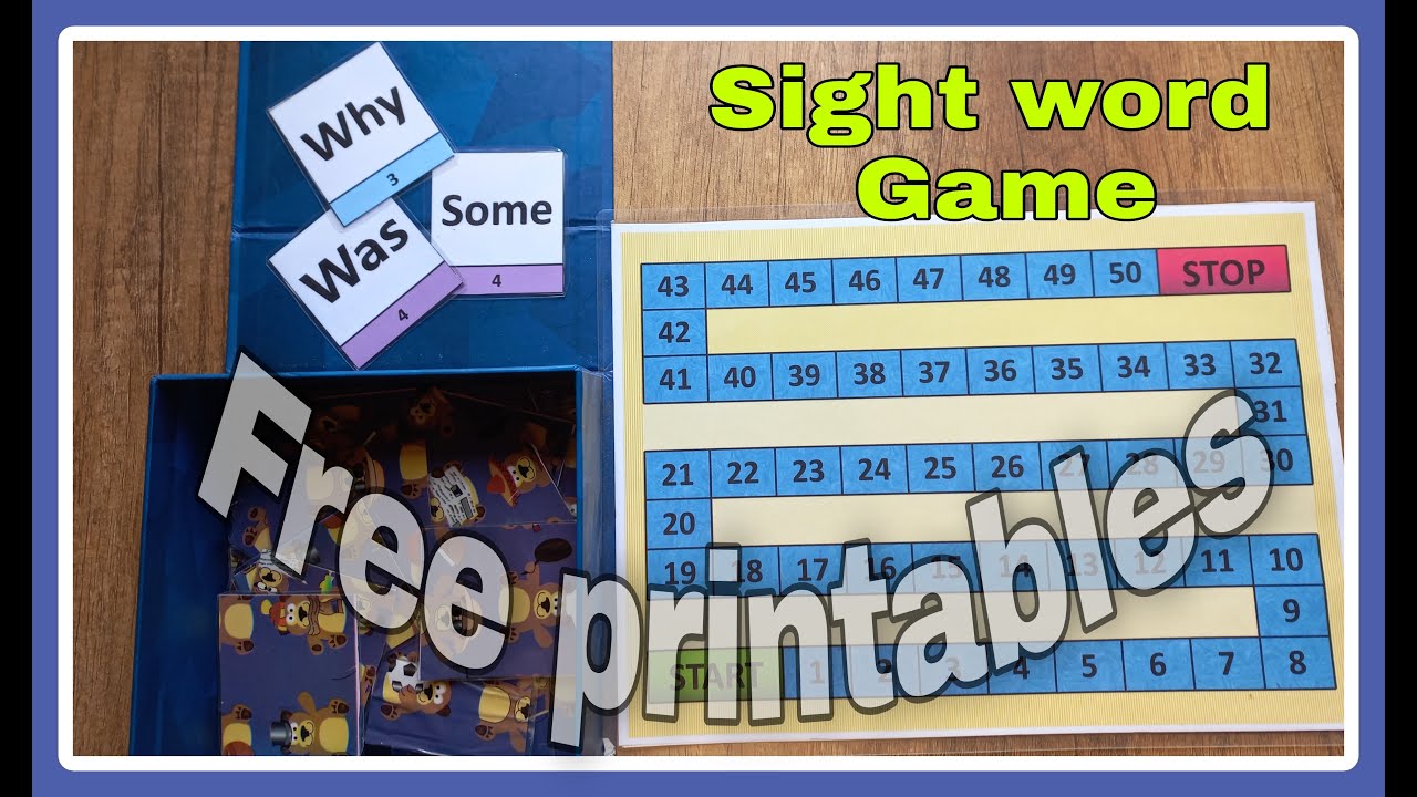 Free printable Board game for sight words/ Fun way to learn phonics sight words/Just Made It Myway