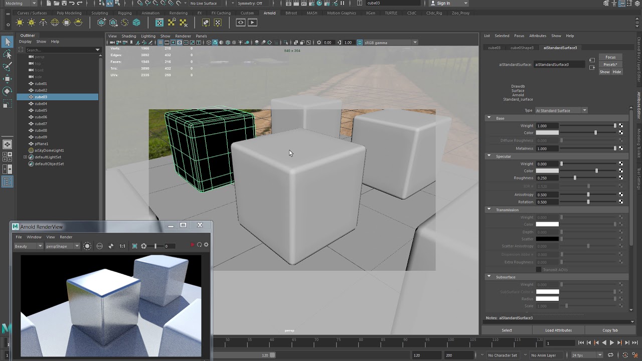 Maya 2018 & Arnold - Basic Material Setups