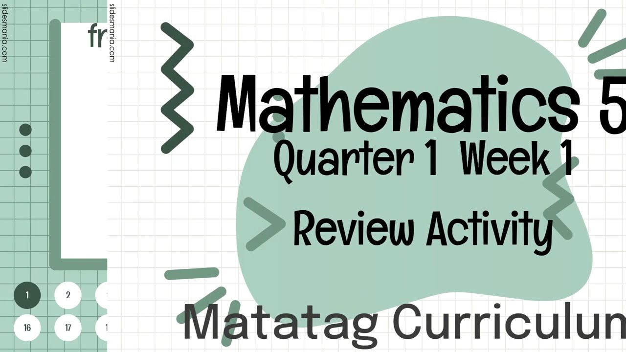 MATATAG CURRICULUM MATHEMATICS GRADE 5  QUARTER 1 WEEK 1 ,  REVIEW ACTIVITY