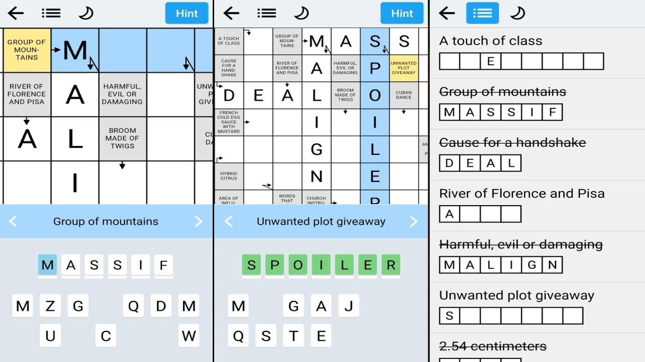 Crossword Puzzles (by FgCos Games) - free offline word puzzle game for Android - gameplay.