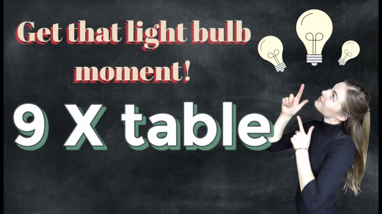 Two strategies to learn the 9 X TABLE and get that LIGHT BULB MOMENT!
