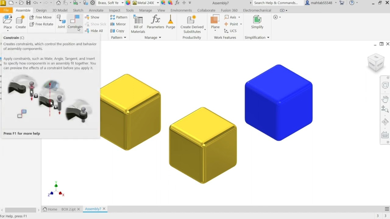 Basic Assembly in Autodesk Inventor 2023@EngineerSupport