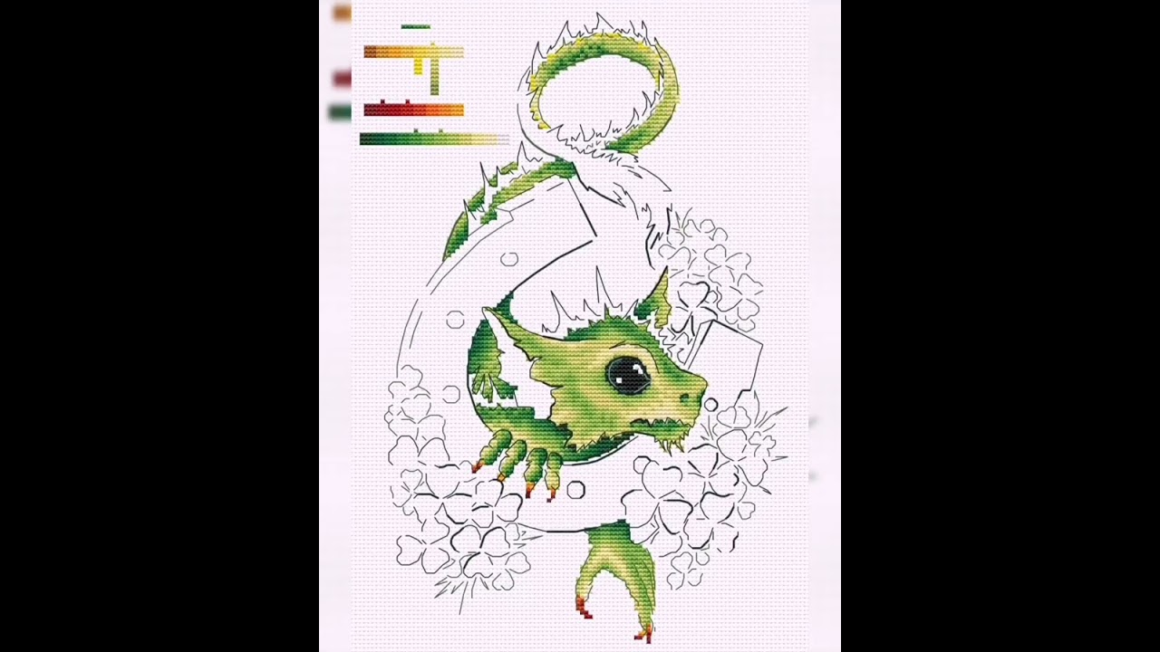 Lucky Dragon Cross-stitch pattern