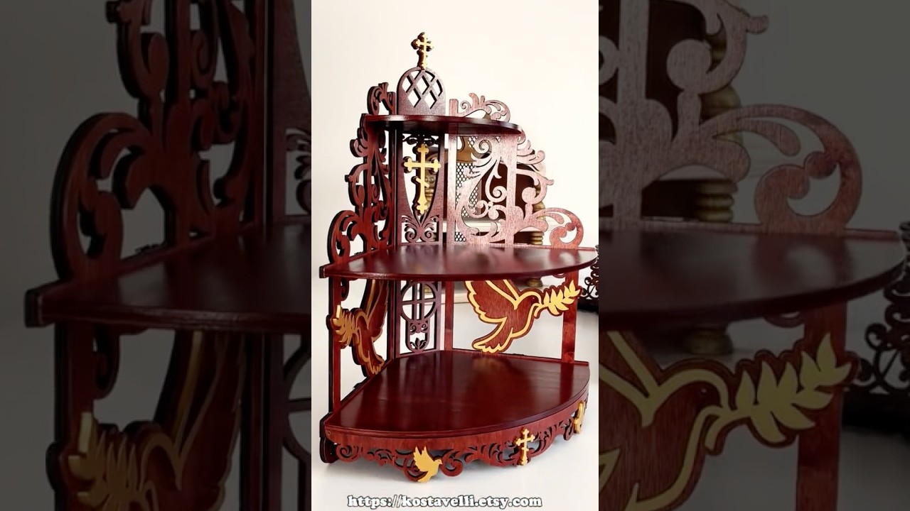Wooden #CornerAltar for Icons Catholic #PrayerShelf Shrine Christian Orthodox Religious Display Gift