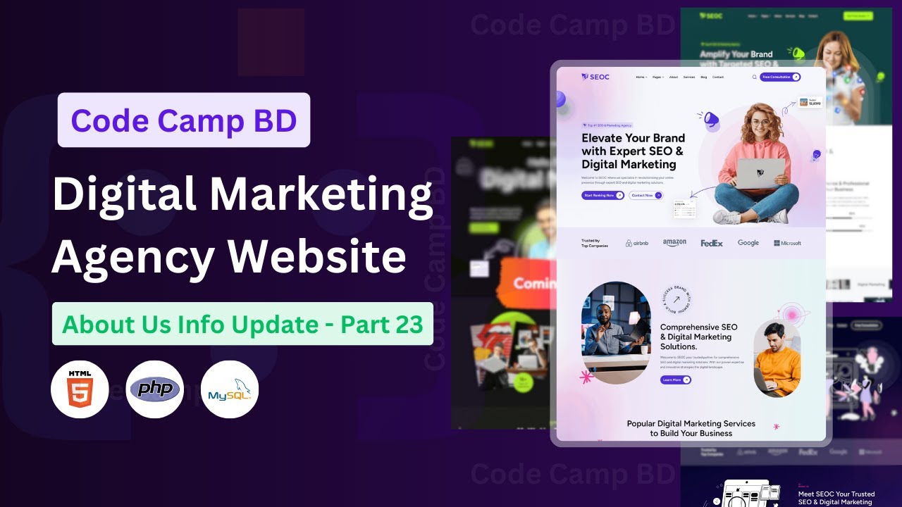 Agency Website Development: About Us Info Update - Part 23 #codecampbd #phpprojects