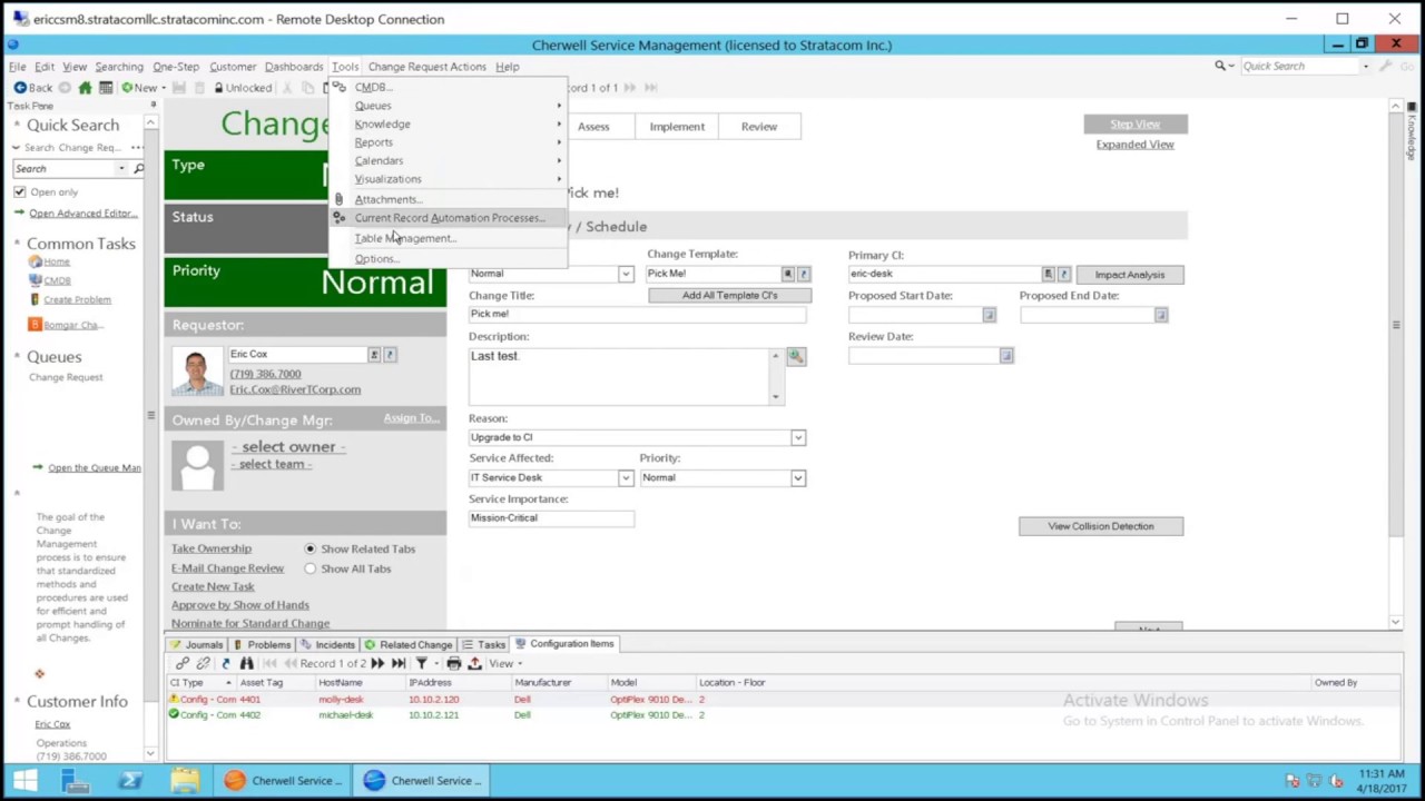 Change Template Essentials