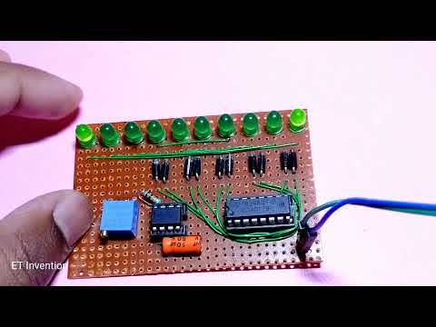 Forward & Reverse LED Chaser Using CD4017 & 555 IC