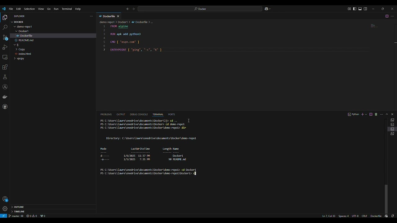 Docker Alpine Image and python3 installation