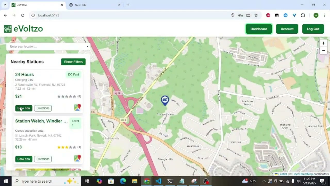 eVoltzo – Full-Stack EV Charging Platform | (React, Node.js, Firebase, Stripe, AWS)