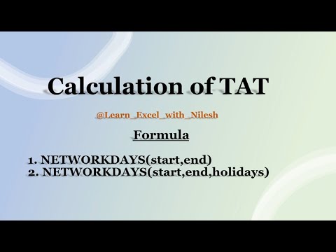 TAT Calculation - Networkdays & Calender days #basic #excel #exceltips #education #educational