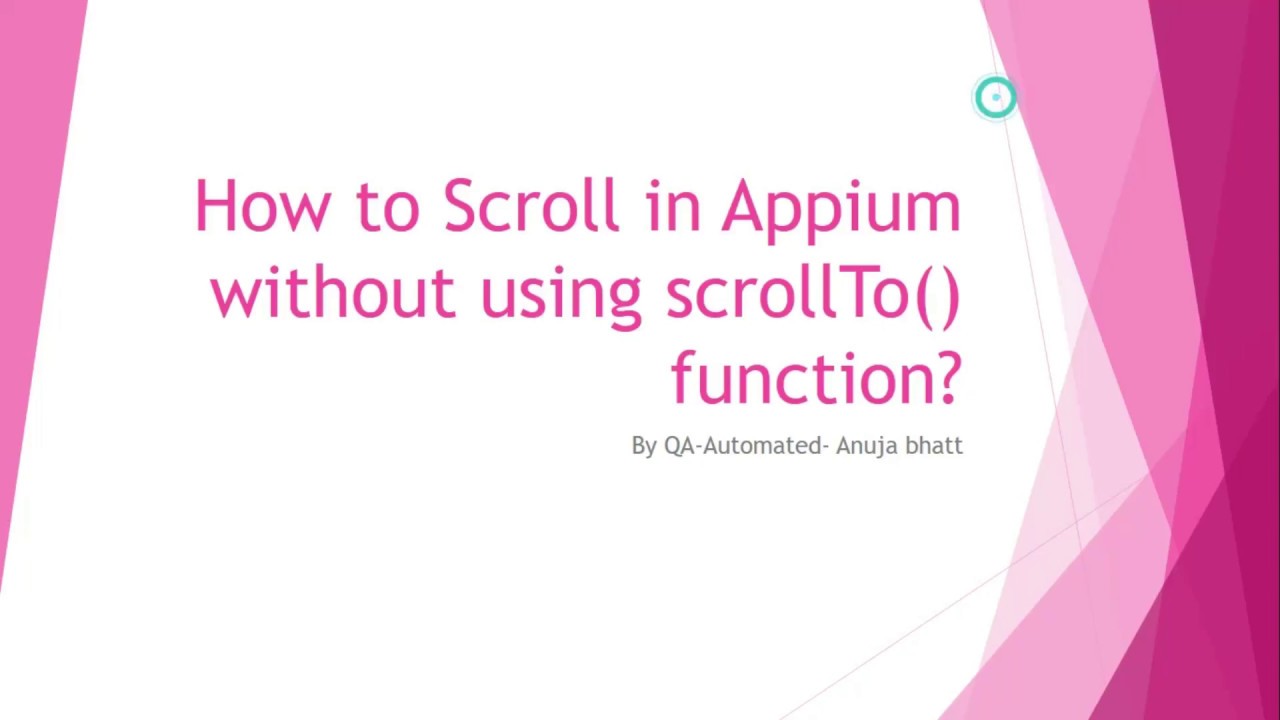 How to scroll using Appium without scrollTo() ?