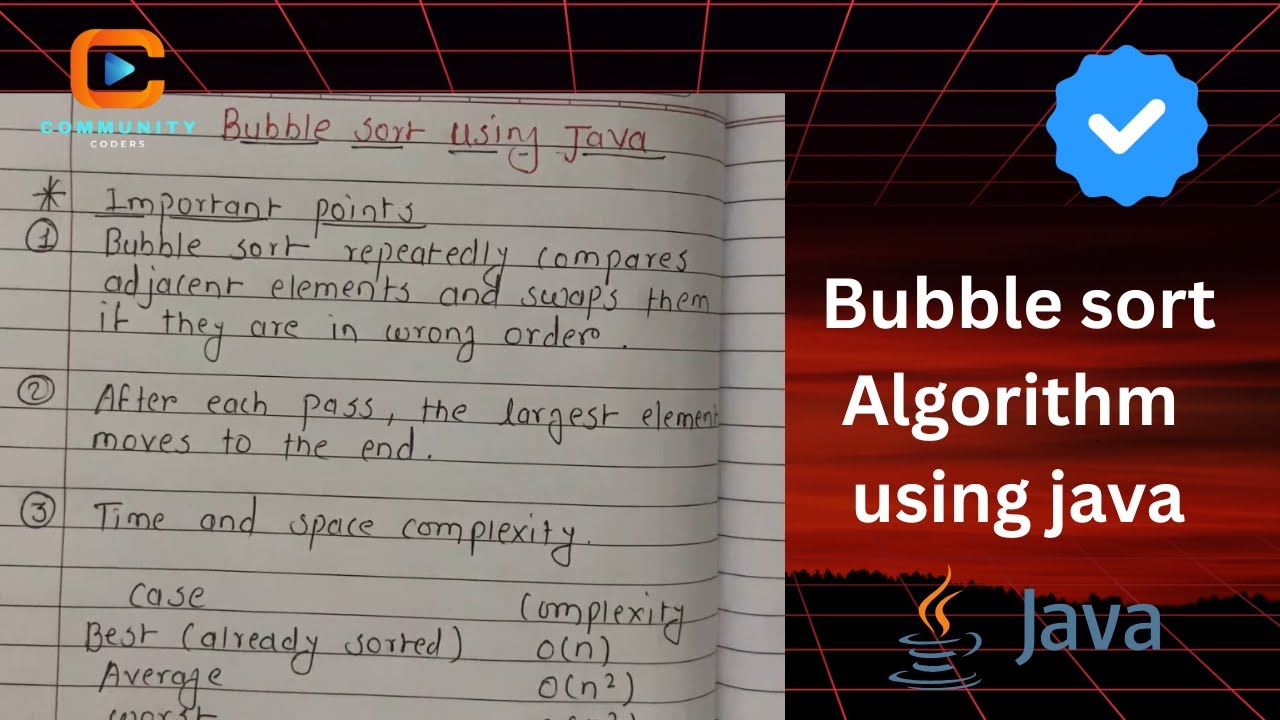 Bubble Sort Algorithm Using Java, Java Tutorial, DSA With Java, Bubble Sort Explained